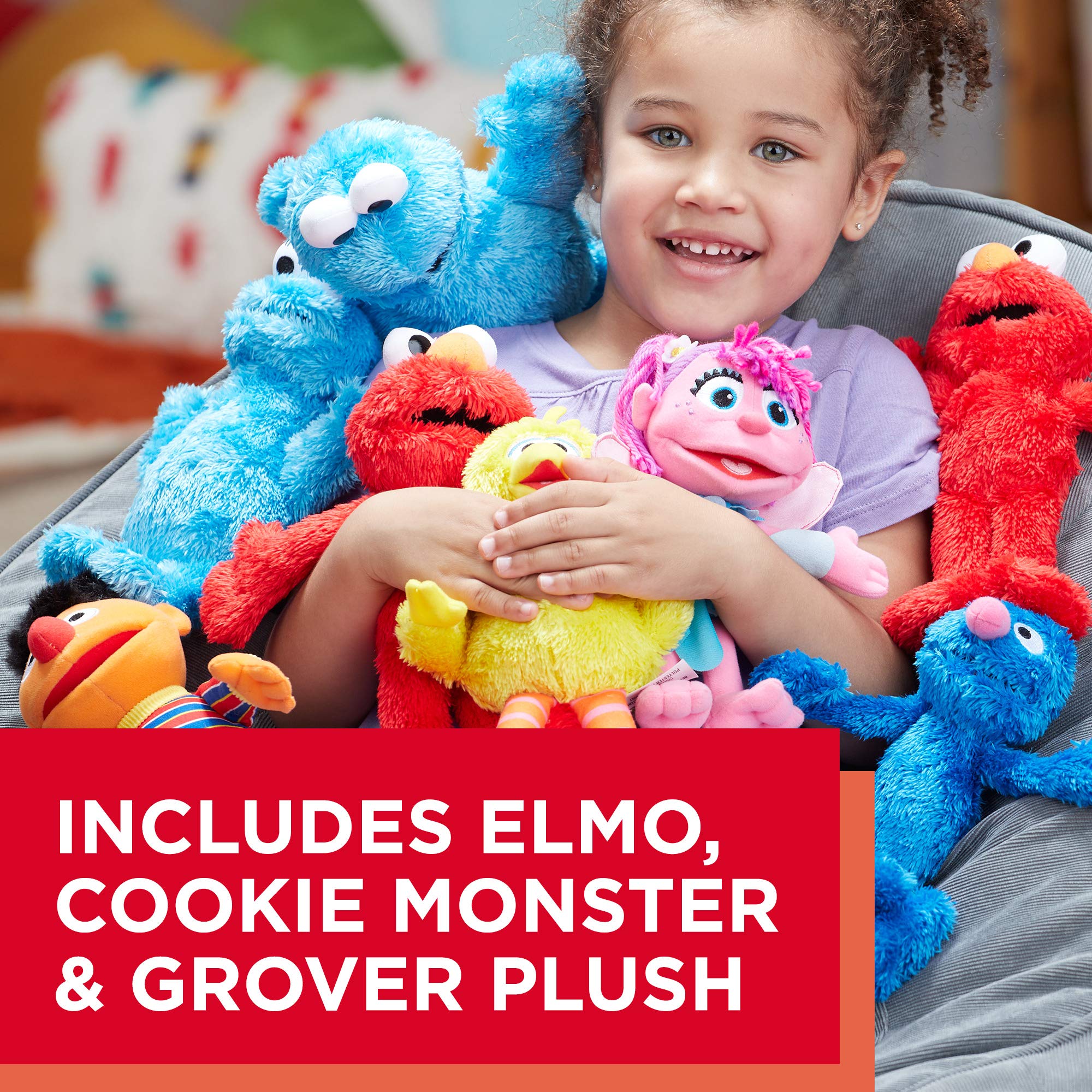 Sesame Street Plush Bundle featuring Elmo, Cookie Monster and Grover, Ages 12 months and up (Amazon Exclusive)
