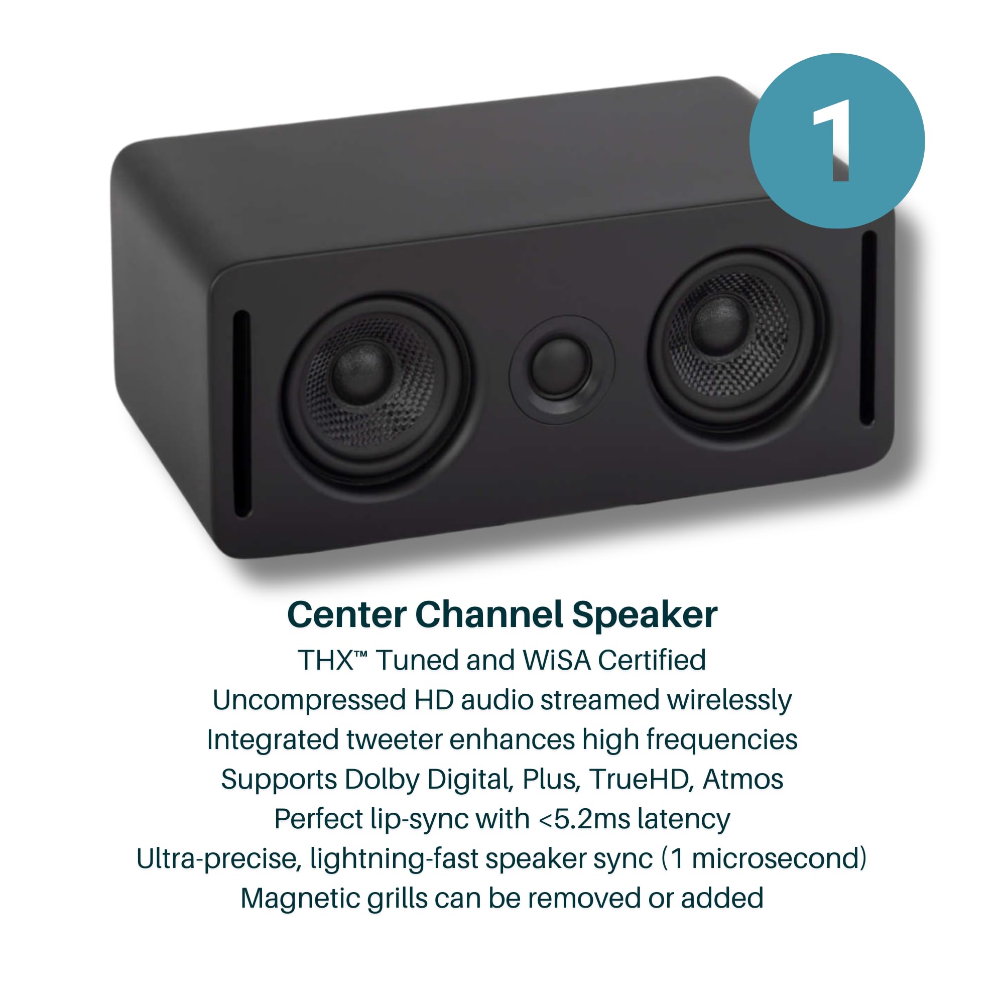 Platin Monaco 5.1.2 Home Theater System - Wireless Surround Sound System Upward Firing Speakers - THX Tuned & WiSA Certified