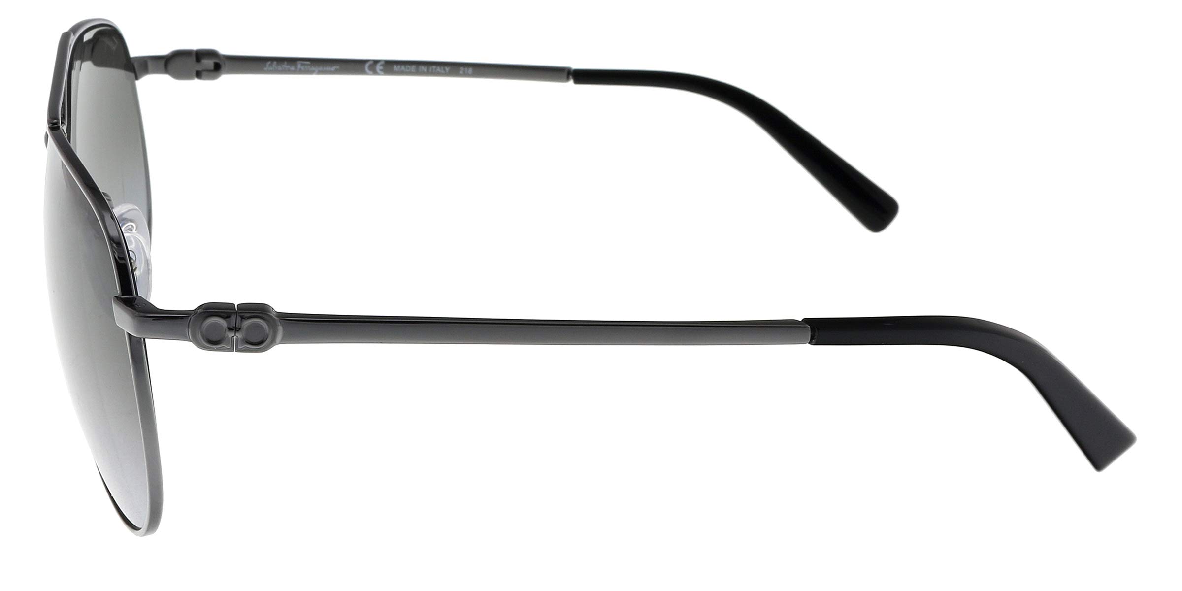 Salvatore Ferragamo Aviator Sunglasses SF157S 069 Ruthenium/Black 60mm 157
