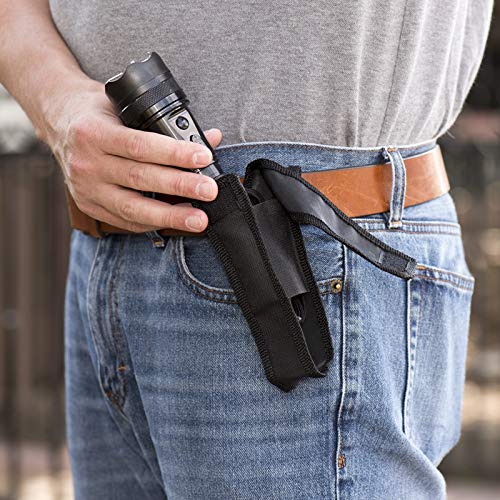 SABRE 2-in-1 Stun Gun with Flashlight and Belt Holster, Emits .76 Powerful Pain-Inducing Microcoulombs (µC) Charge, 130 Lumen Flashlight, Safety Switch, Rechargeable