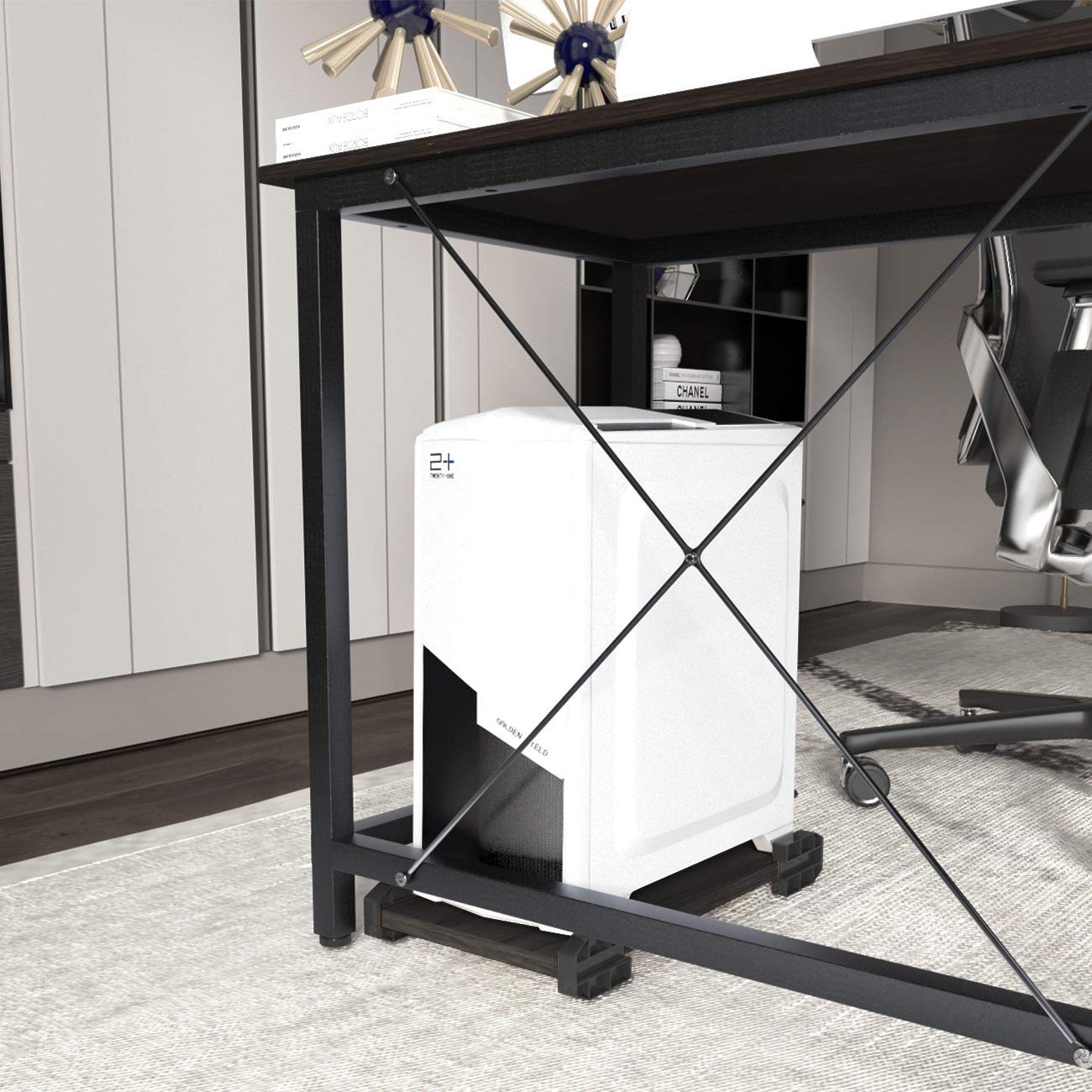 SogesGame 55 inch Corner Gaming Desk, L-Shaped Writing Studying Desk, Corner Desk with Cup Stand, Home Office Computer Desk, Desktop Computer Workstation,Suitable for Home Office Bedroom