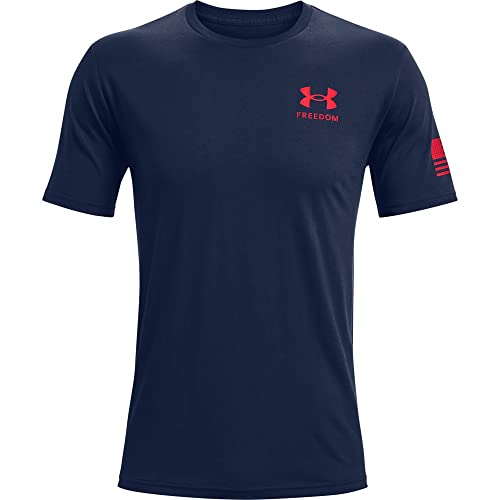 Under Armour Men's New Freedom Flag T-Shirt, Academy Blue (409)/Red, Large