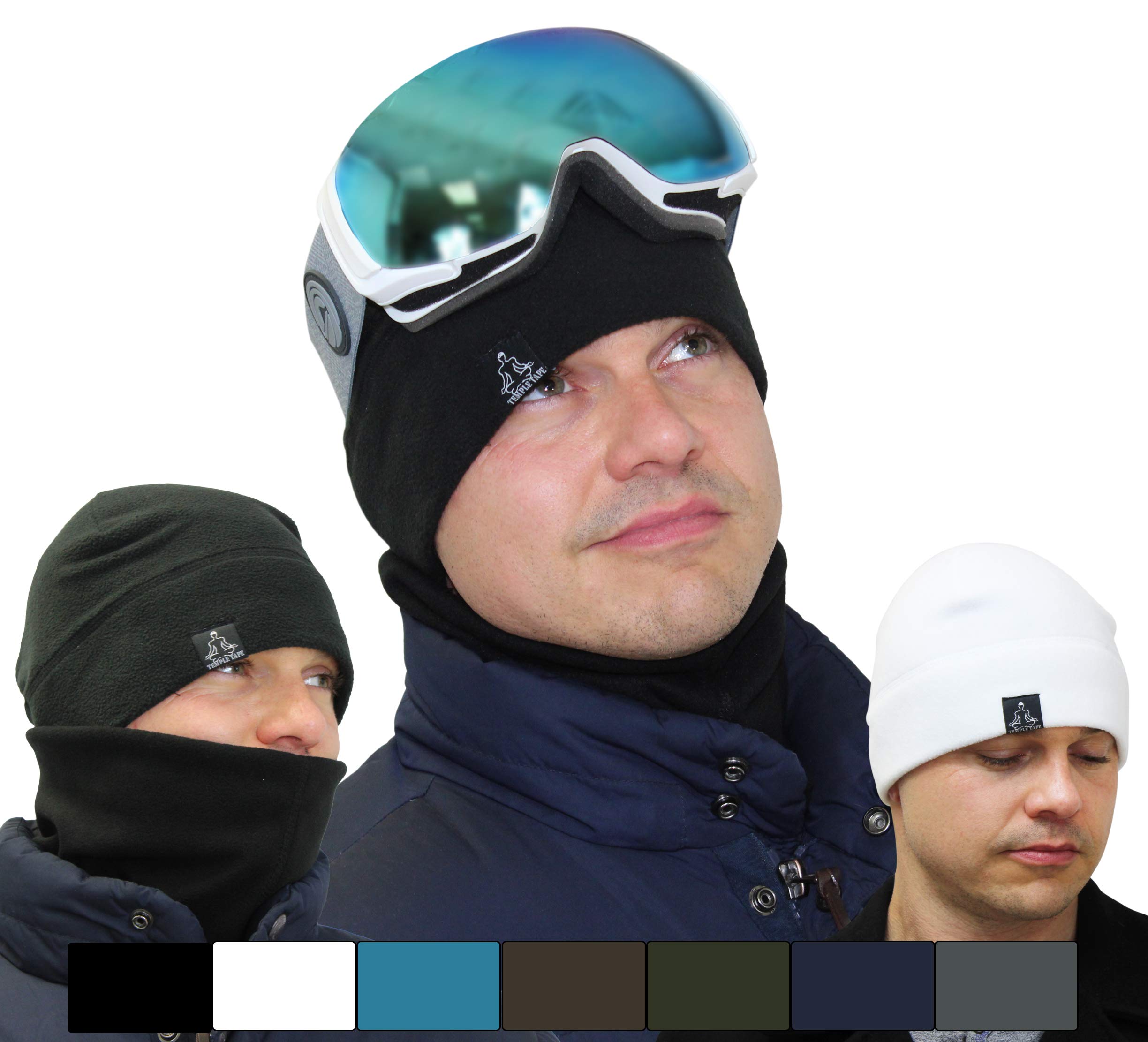 Temple Tape Tactical Fleece Watch Cap Beanie β Skull Cap Fleece Hat - 2 Pack Black/Black - One Size (Fits Most Heads)