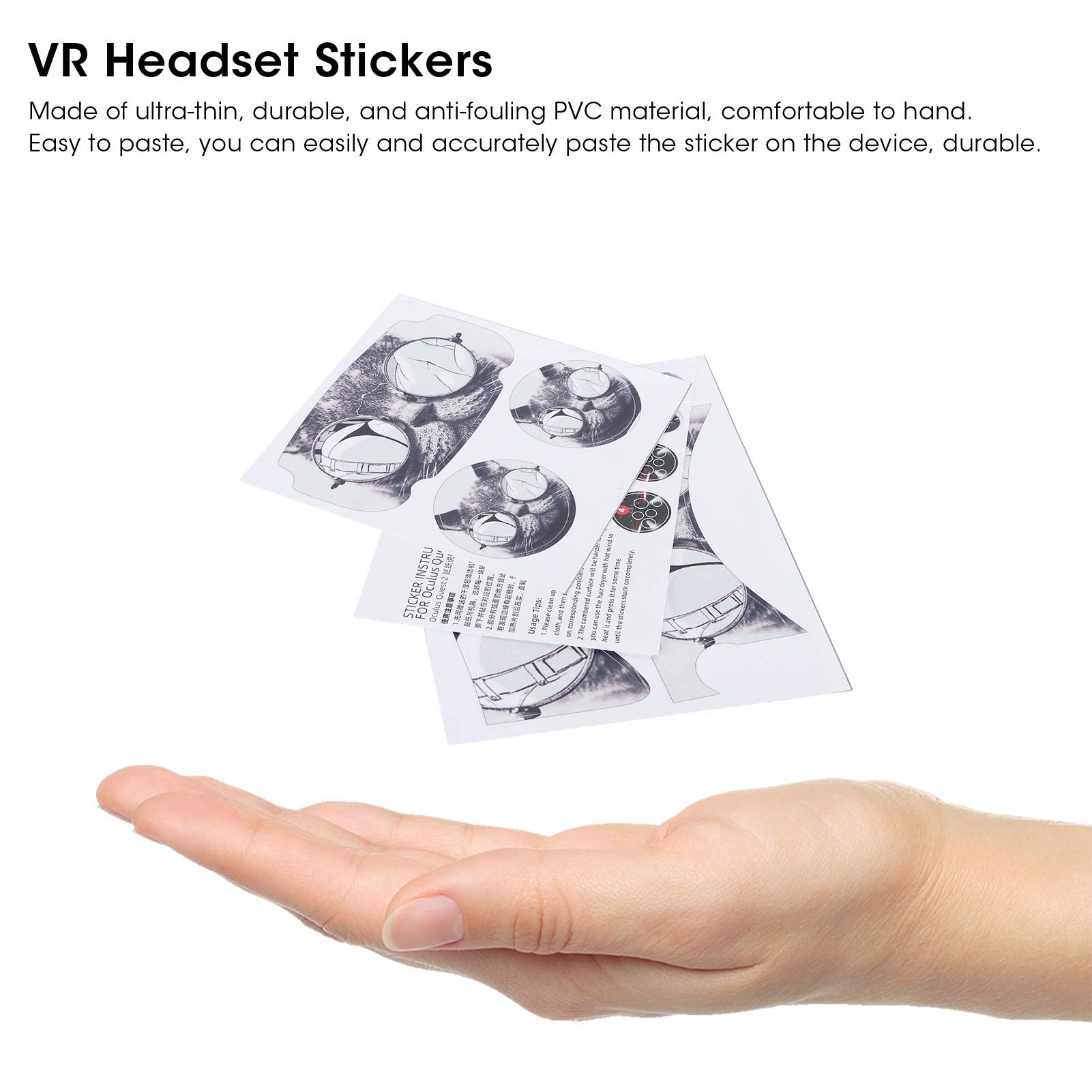 Vr Protective Sticker, Lightweight Easy to Paste Vr Controller Headset Stickers Ultra Thin for Vr Gaming for Daily Use(Sunglasses cat)