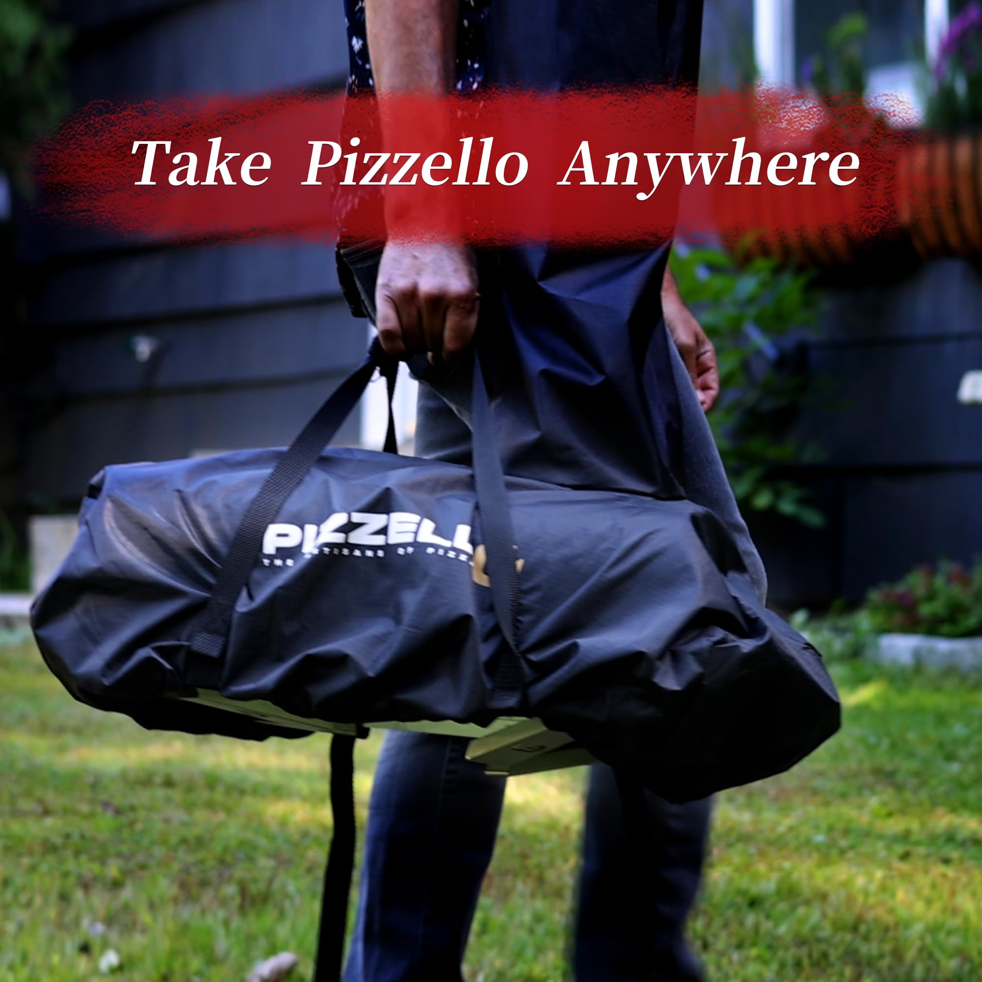 PIZZELLO 12" Outdoor Pizza Oven Propane & Wood Fired Pizza Maker Multi-Fuel Pizza Ovens with Gas Burner, Wood Tray, Stone, Pizza Peel, Cover, Forte Gas (Red)