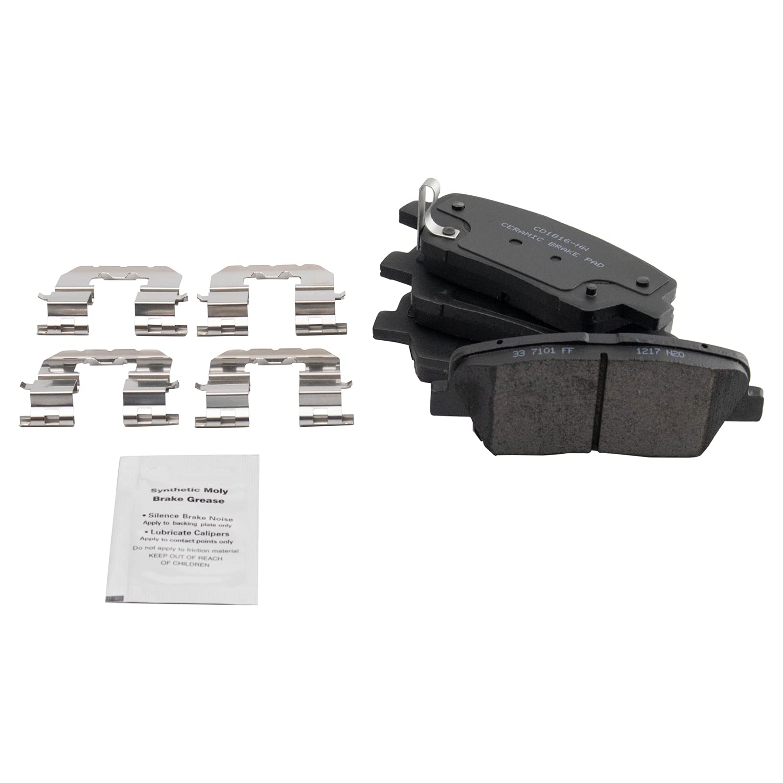 TRQ Front and Rear Brake Pad & Rotor Kit Brake Pads Brake Rotor Ceramic Compatible with 2017-2018 Hyundai Santa Fe Sport 2016-2020 Kia Sorento