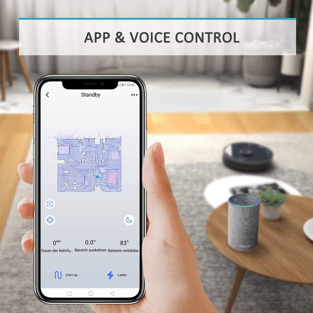 Tesvor Robot Vacuum, S6 Laser Navigation 2700Pa Auto-Charging Robot Vacuum Cleaner Compatible with Alexa/App, Ideal for Pet Hair & Dust, Carpets & Hard Floors
