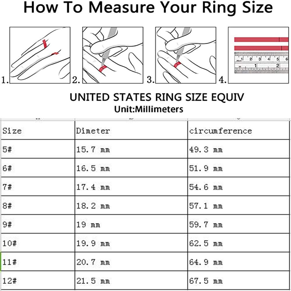 Square Statement Bridal Sets - Two Rings Cubic Zirconia CZ Cluster Engagement Promise Rings Set for Women (8)