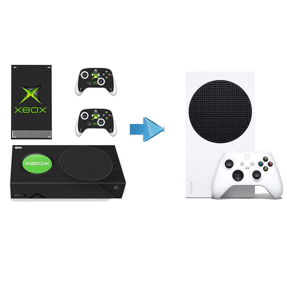 Whole Body Protective Vinyl Skin Decal Cover for Microsoft Xbox Series S Console Wrap Sticker Skins with Two Free Wireless Controller Decals (Green) (Renewed)