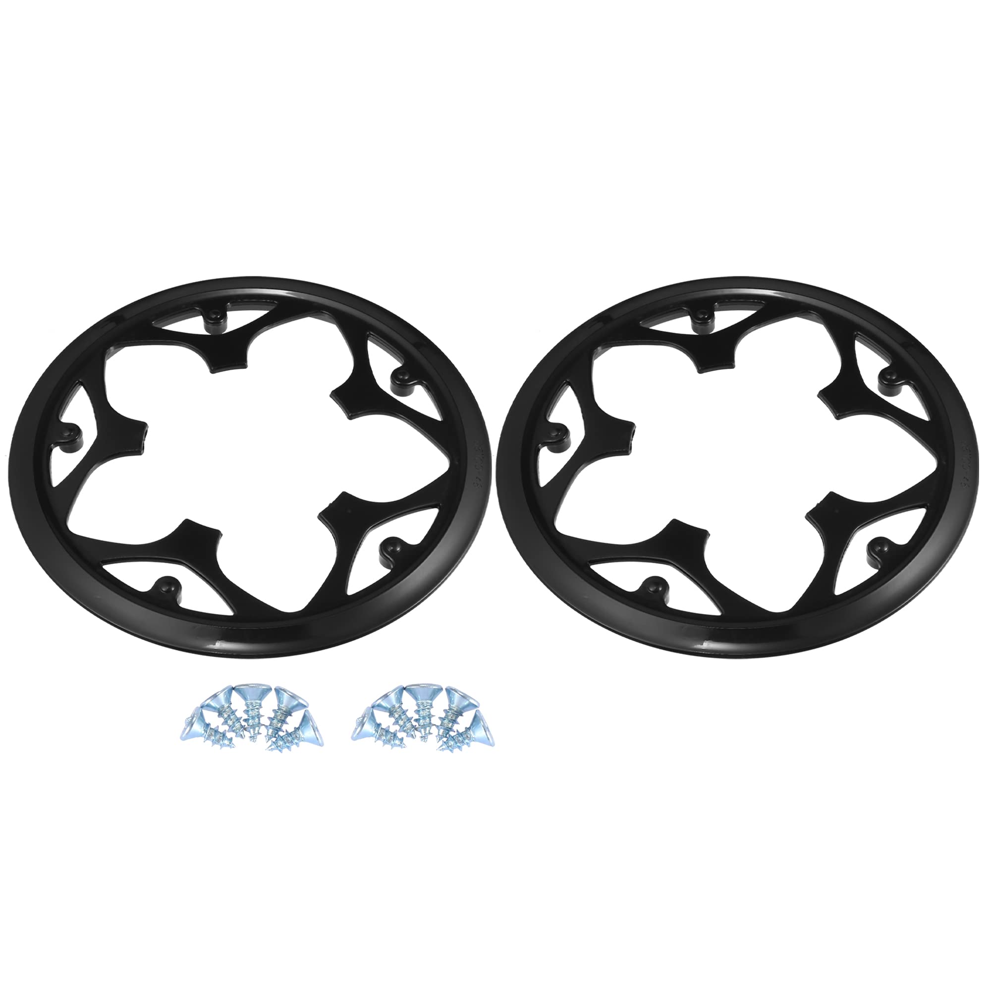 X AUTOHAUX 2pcs 48 Teeth 9.5cm 5 Holes Bicycle Bike Crankset Chain Wheel Cover Chain Wheel Protective Cover Black