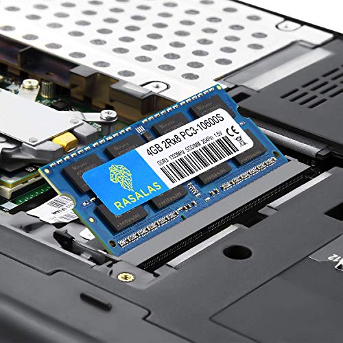 Rasalas 4GB DDR3 1333MHz SODIMM PC3-10600 10600s 204Pin Non-ECC Unbuffered SDRAM Memoria Notebook Laptop RAM Memory Upgrade Module CL9 4 GB Single