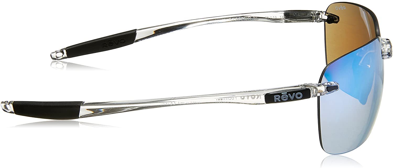 Revo Sunglasses Descend XL: Polarized Lens with Large Rimless Rectangle Frame
