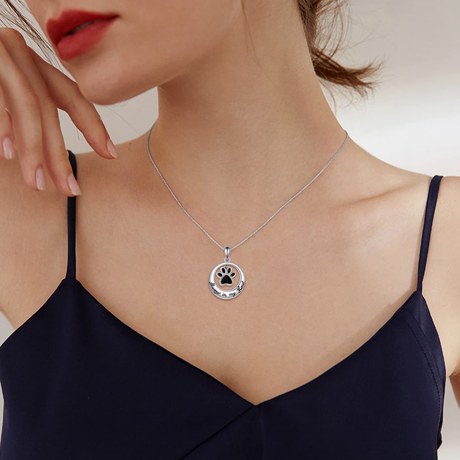 YAFEINI Urn Necklace for Ashes for Dog 925 Sterling Silver Dog Ashes Keepsake Cremation Jewelry for Ashes Always in My Heart