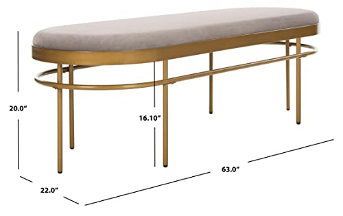 Safavieh Sylva Oval Bench, 0, Grey/Gold