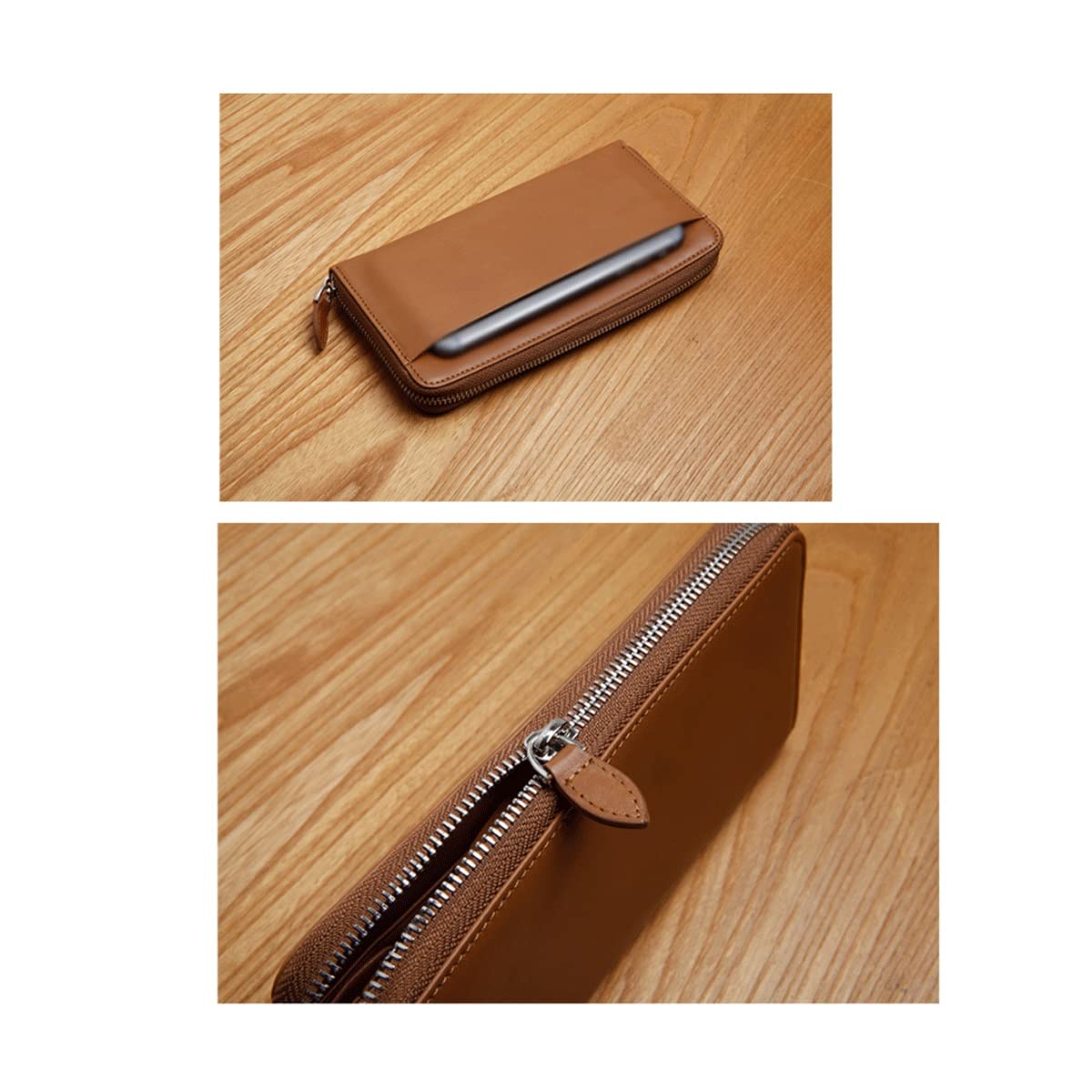 ZEBFYM Wallets for Men, Card Cases & Money Organizers, Multifunction Cowhide Wallets, Genuine Leather Business Wallets (Color : A)