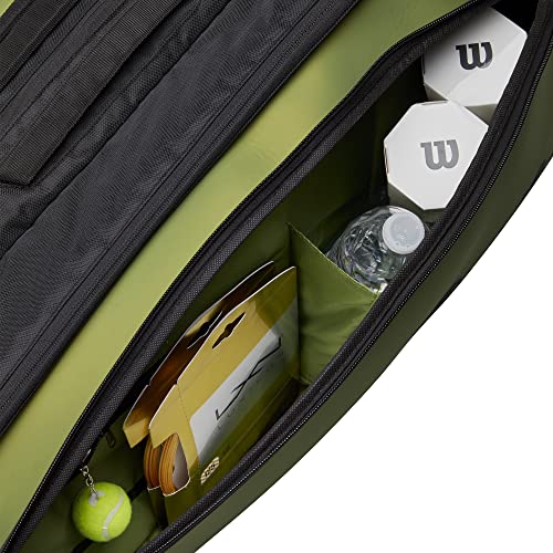 WILSON Blade V8 Super Tour Tennis Racket Bag - Green/Black, Holds up to 15 Rackets