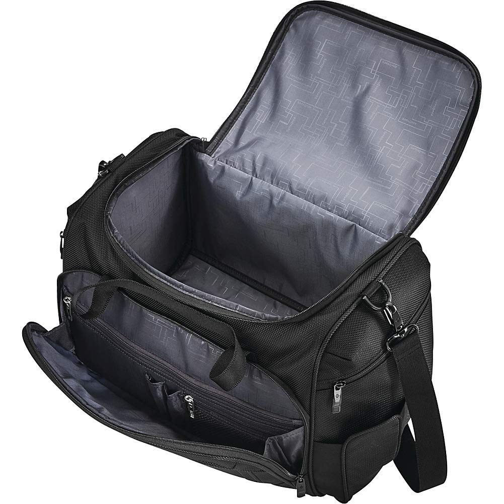 Samsonite Lineate Softside Expandable Luggage with Spinner Wheels, Obsidian Black, Travel Tote