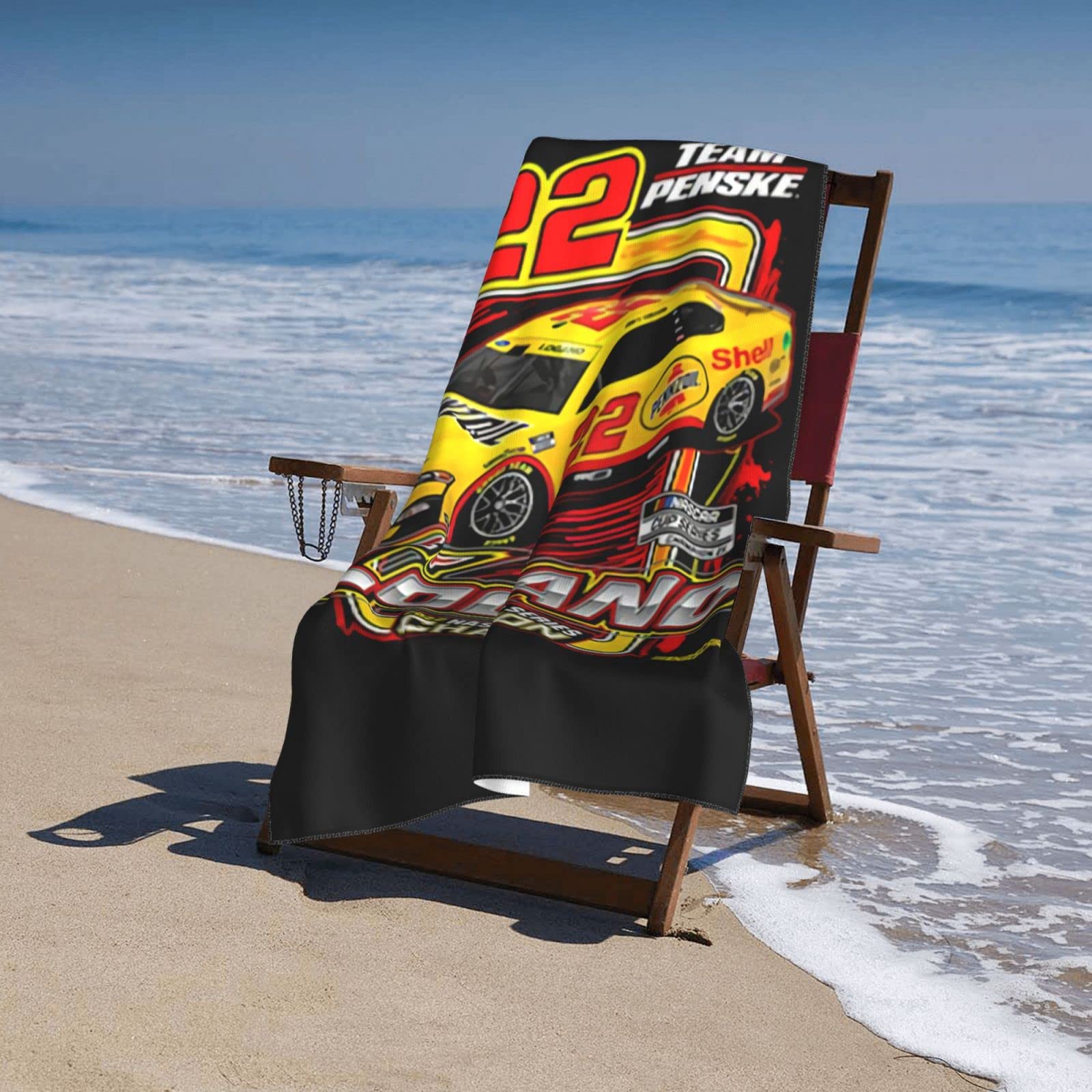 RATRIG Joey Logano 22 Beach Towel Soft and Quick Dry Swim Bath Microfiber Lightweight Absorbent Blanket Travel Carpet Rug 32x52 in