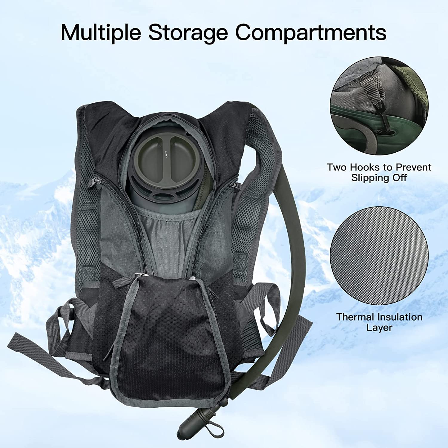 Water Backpack, Tactical Molle Hydration Backpack with 2.5L BPA Water Bladder 10L Capacity Waterproof - for Running, Hiking, Cycling, Camping, Military Hydration Pack