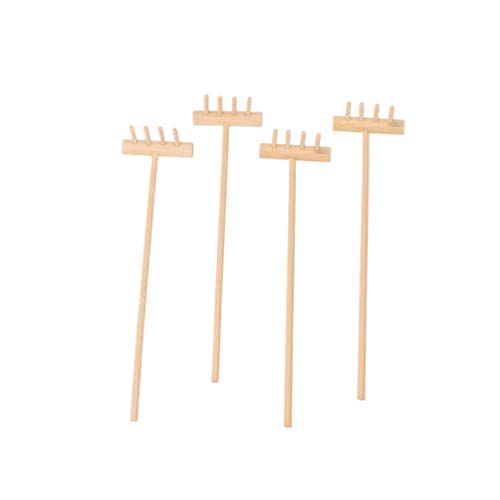 STOBOK Mini Zen Garden Rake Tool Zen Garden Sand Bamboo Tabletop Meditation Feng Shui Decor 4pcs