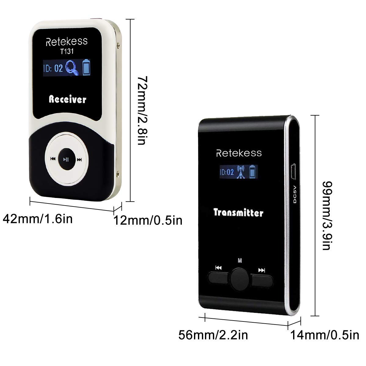 Retekess T130 Whisper Wireless Tour Guide System, Church Translation System, Clear Sound Quality, Translation Headset for Simultaneous Interpreting,Church (1 Transmitter 10 Receivers)