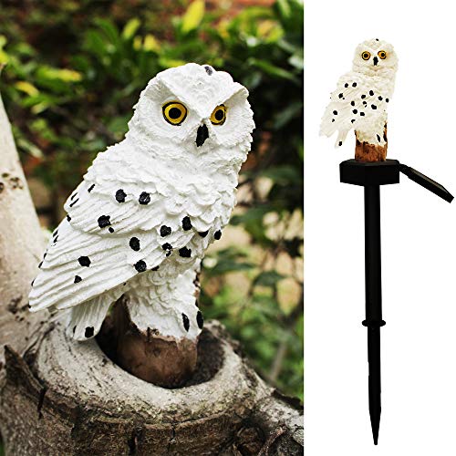 Solar Garden Lawn Light,Led Owl Shape Waterproof Outdoor Landscape Pathway Stake Light for Yard Patio Home Festival Decorative(White Owl)