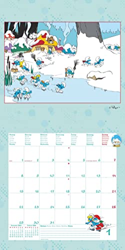 The Smurfs 2024 - Brochure Calendar 30 x 30 cm (30 x 60 cm Open) - Calendar with Space for Notes - Picture Calendar - Wall Planner - Children's Calendar