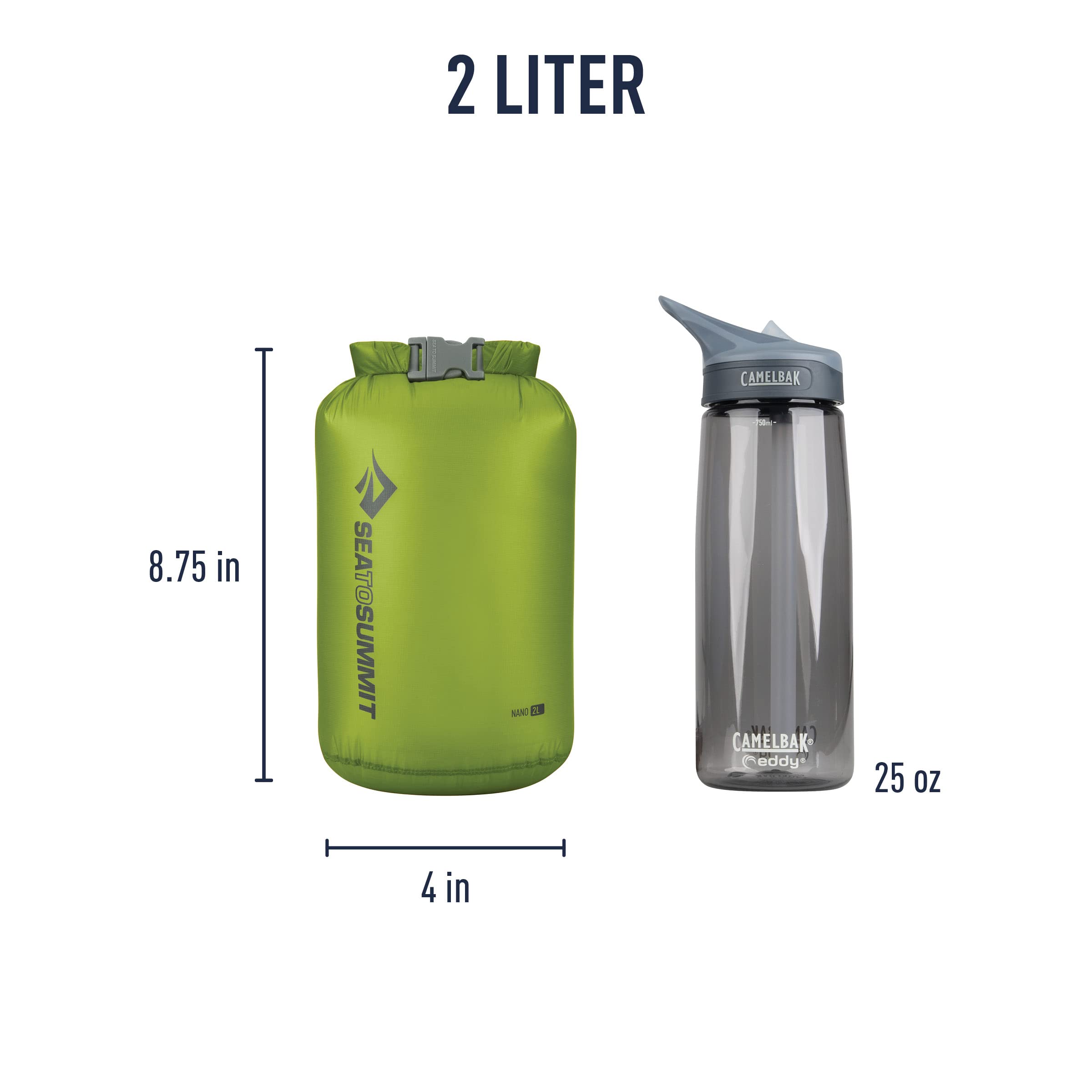 Sea to Summit Ultra-Sil Nano Dry Sack, Featherlight Dry Bag, 1 Liter, Lime Green