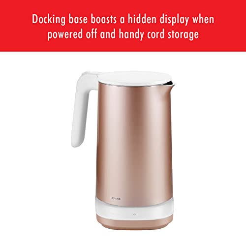 ZWILLING Enfinigy 1.56-qt Cool Touch Stainless Steel Electric Kettle Pro, Tea Kettle, Rose