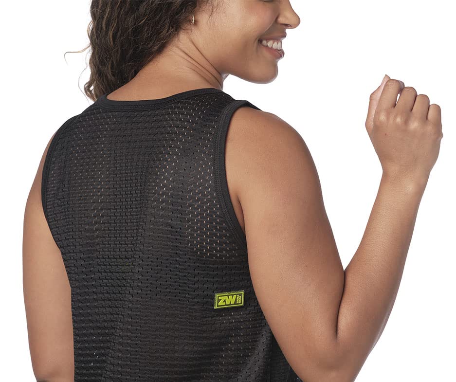 ZUMBA Women's Happy Workout Tank Top, Sleeveless Athletic Shirt, Medium, Bold Black