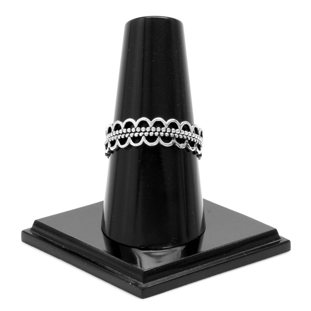 Silvershake 3 Pieces Set 925 Sterling Silver Bead Ball Four Leaf Clover Eternity Band Stack Stackable Ring Size 6