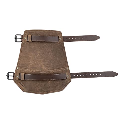 Valhalla Gear, Set of 2 Vambrace Bracers, Viking Style Hand Protector for Archery, Medieval Armband, Wrist Guard, Adjustable Buckles, Full Grain Leather, Handmade, Bourbon Brown
