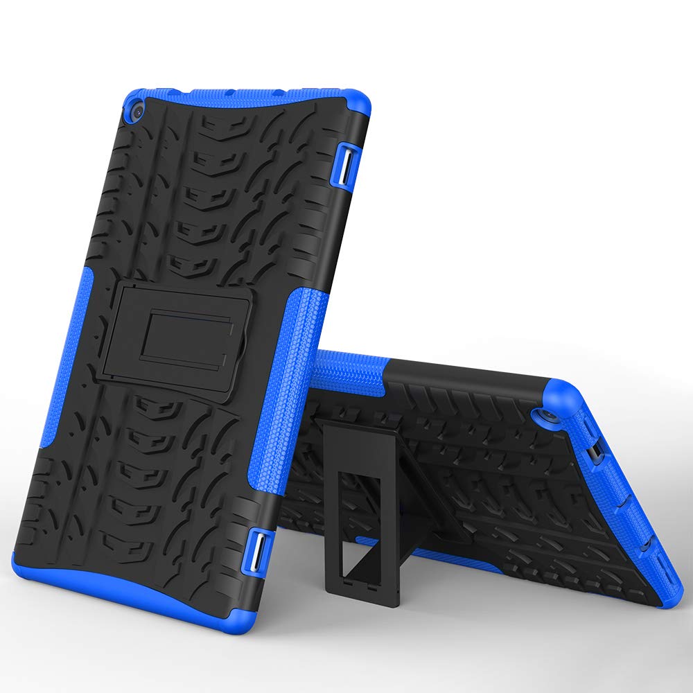 ROISKIN for Amazon Fire HD 10 Tablet Case (2019/2017 Released 9th/7th Generation), [Kickstand Feature] Dual Layer Heavy Duty Shockproof Impact Resistance Protective Case for Kindle Fire HD 10,Blue