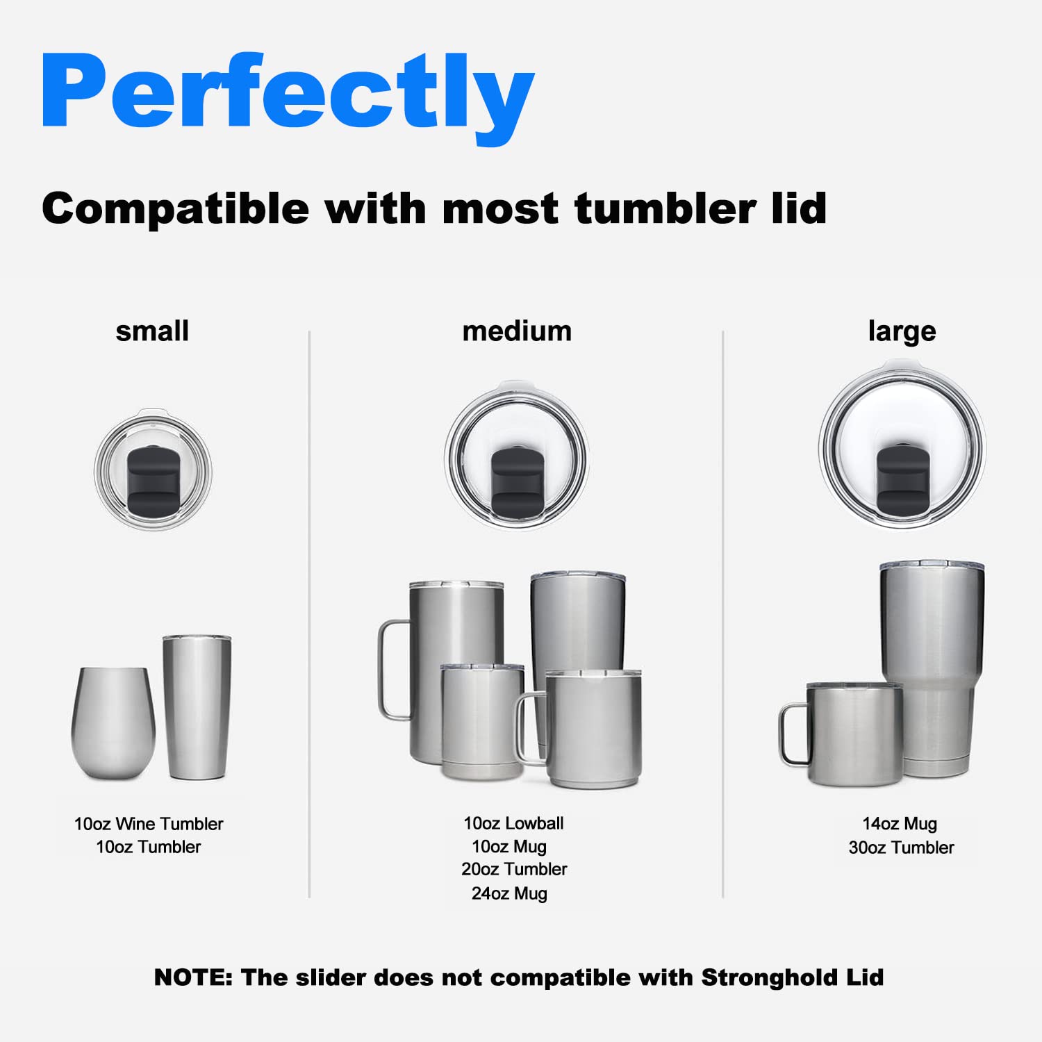 yoelike Magnetic Slider Replacement, Compatible with YETI Magnetic Lid 10oz, 14oz, 16oz, 20oz, 26oz, 30oz (Black 5Pack)