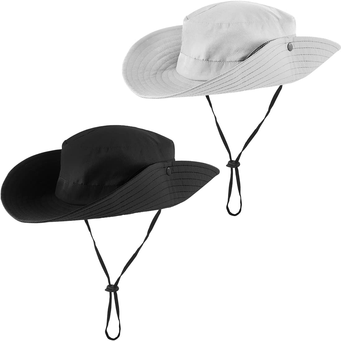 ZEXIAN Women's Sun Hat UV Protection Ponytail Hat for Beach Fishing&Hiking(Pure Beige & Pure Black)