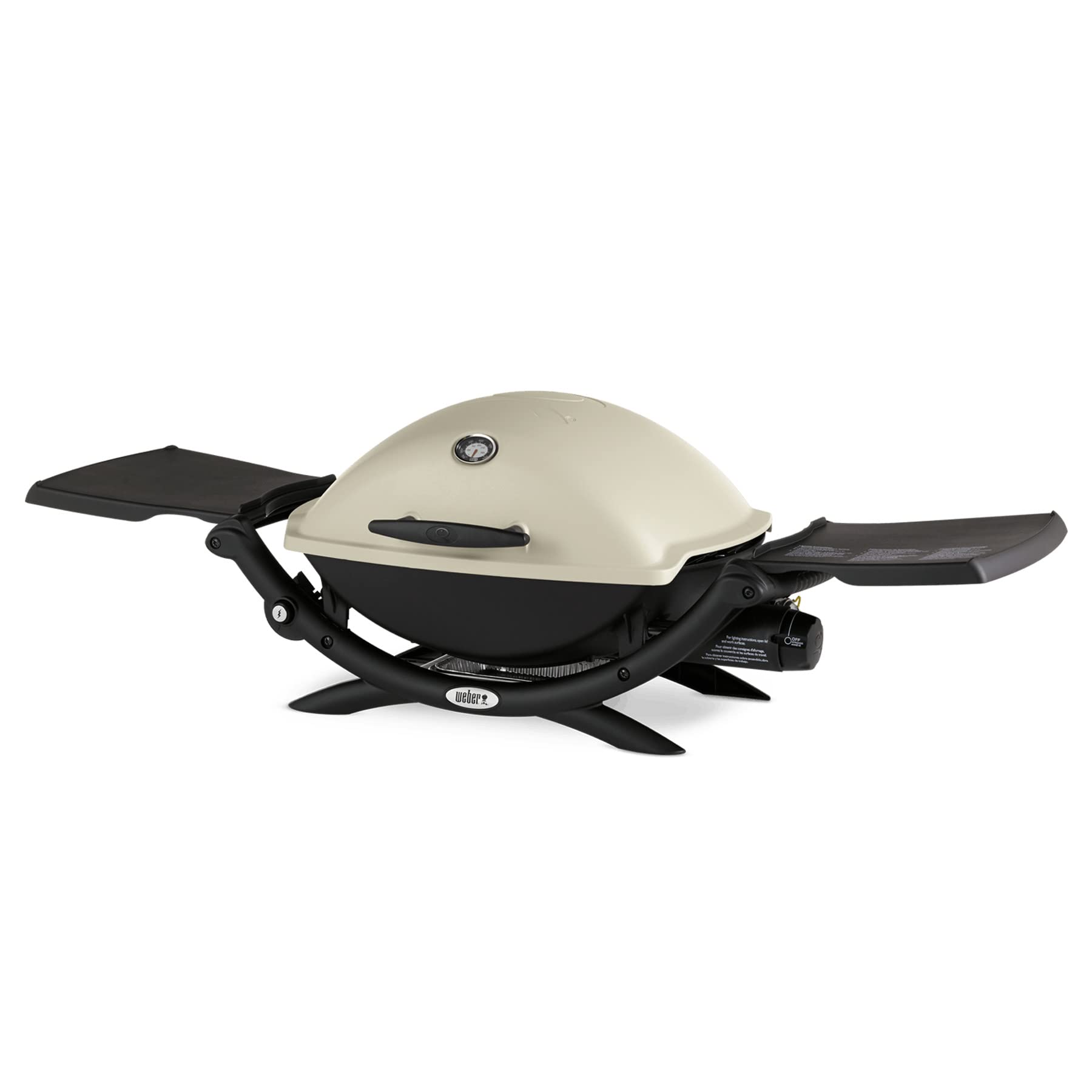 Weber Q 2200 Gas Grill - Liquid Propane (Titanium) with Adapter Hose Bundle (2 Items)