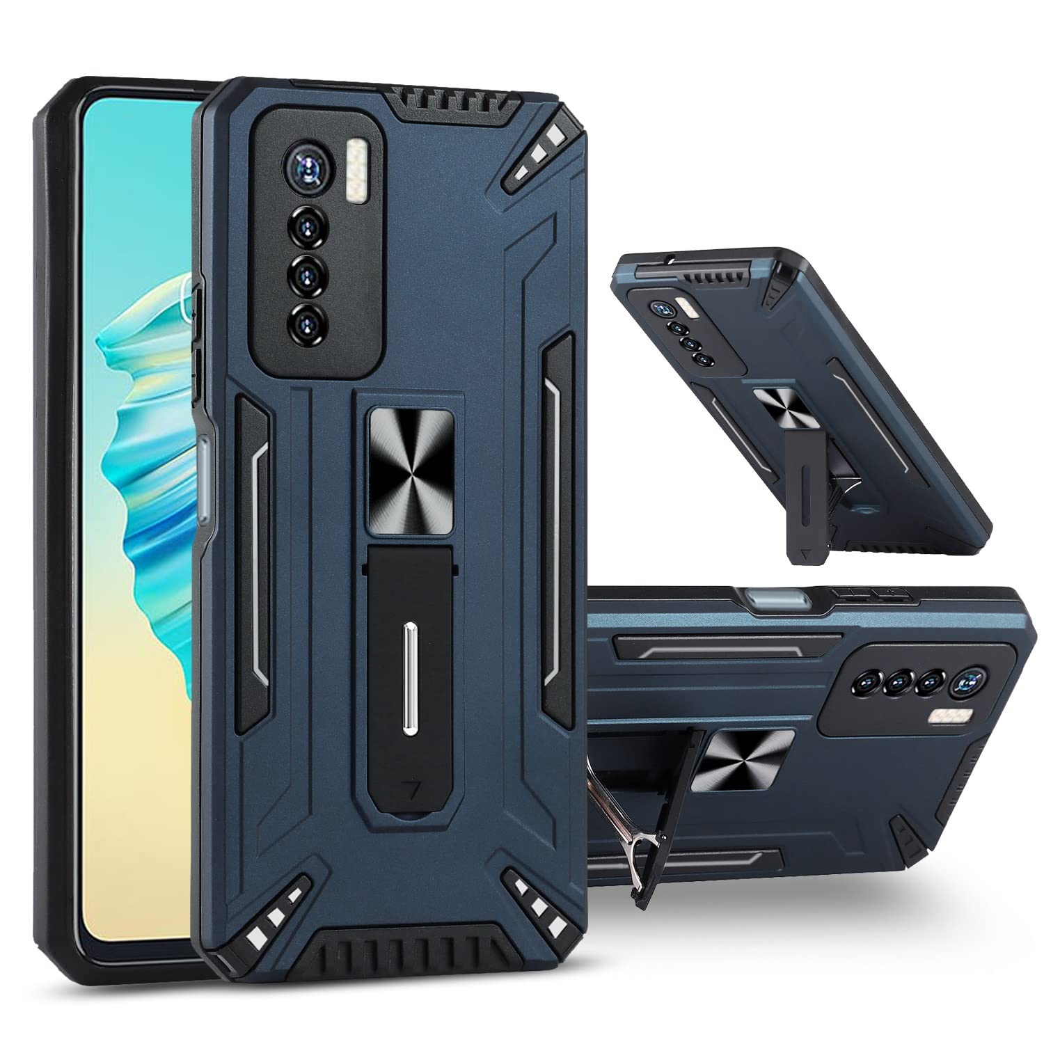 ZHANGUO Mobile Phone Case Bag Case for Tecno Camon 17 Pro, for Tecno Camon 17 Pro Case Heavy Duty Shock Absorption Full Body Blue