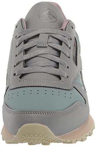 Reebok Boy's Classic Leather Sneaker, Jurassic World/Grey/Teal Fog/Brave Blue, 3.5 Big Kid
