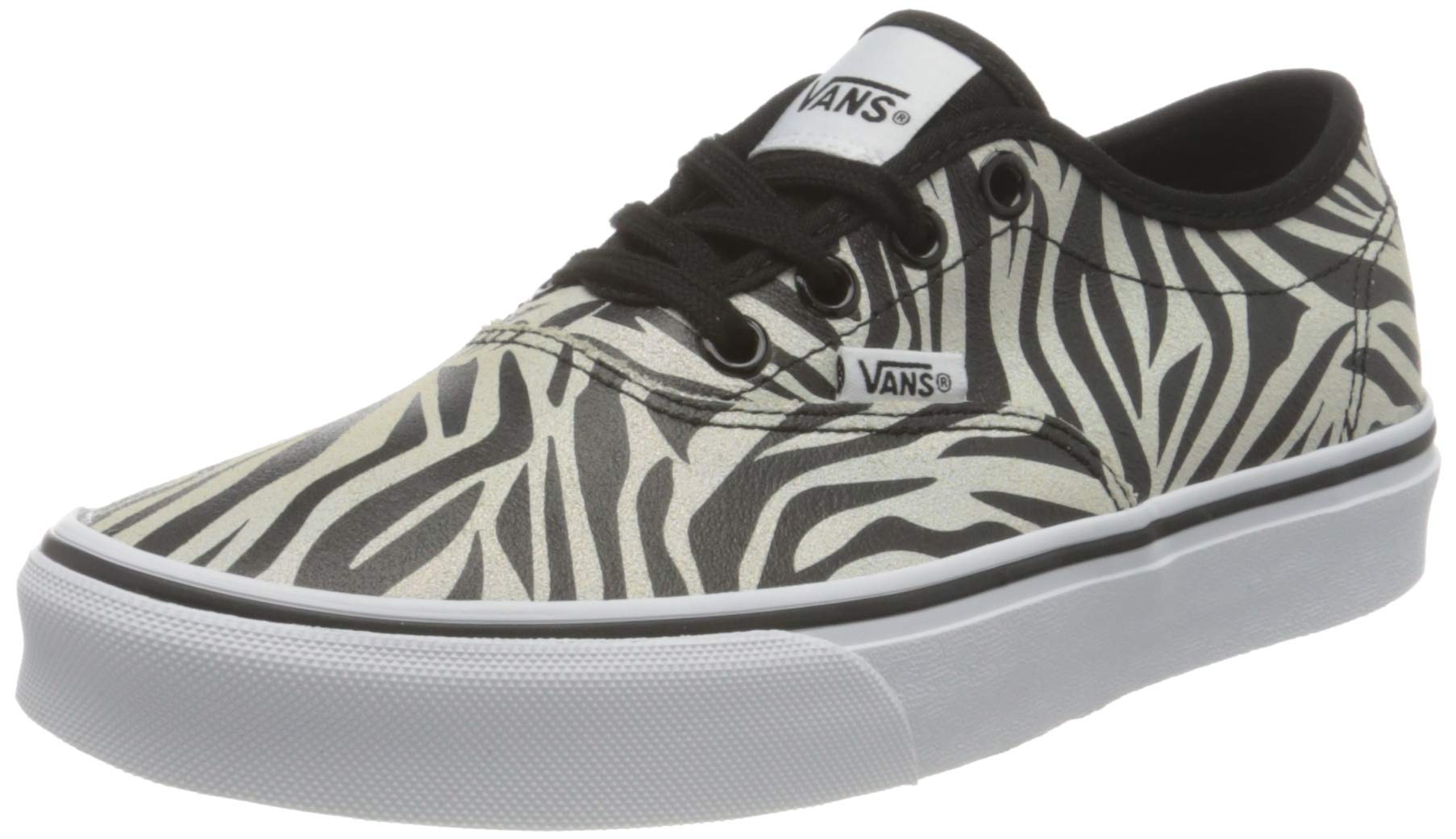 Vans Women's Doheny Decon Suede Sneaker, Metallic Zebra Black White, 8