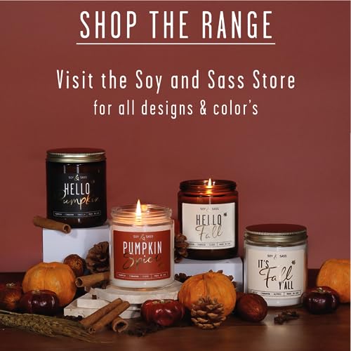 Pumpkin Spice Candle, Fall Candles - 'Pumpkin Spice' Soy Pumpkin Candle I Infused with Essential Oils I Fall Candle Decor, Fall Scented Candle I 9oz Reusable Jar I 50 Hour Burn I Made in USA