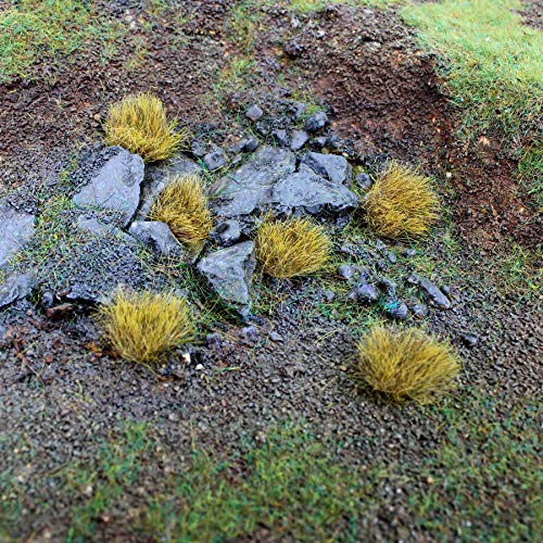 War World Scenics Self Adhesive Static Grass Tufts x 100 – Dead, 6mm – Model Railway Wargame Scenery Railroad Modelling Diorama Miniature Hobby Tabletop