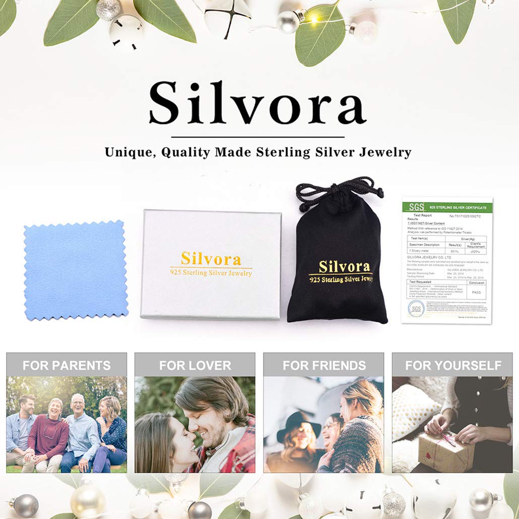 Silvora S925 Layered Open Ring, Sterling Silver Ring for Women Statement Engagement Enhancers Ring Engraving Customized Personalized (Send Gift Box)