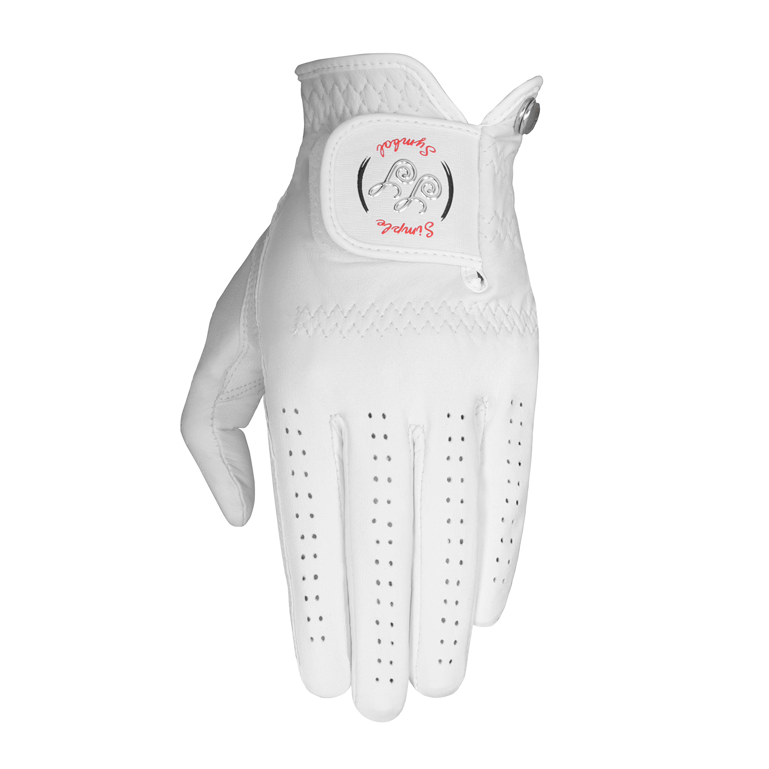 SIMPLE SYMBOL Men's Cabretta Golf Glove Two Pack (White, XL, Left)