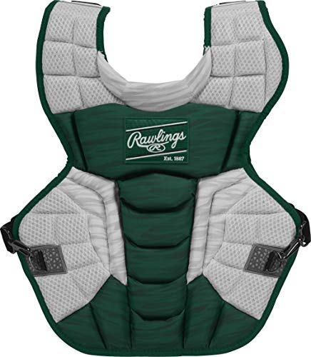 Rawlings | VELO 2.0 Catcher's Chest Protector | Baseball | Adult - 17" | Dark Green/White