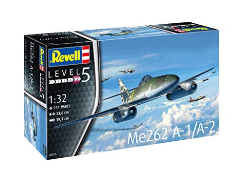 Revell GmbH Revell 03875 3875 1:32 Me262 A-1 Jetfighter Plastic Model Kit, Multicolour, 1/32
