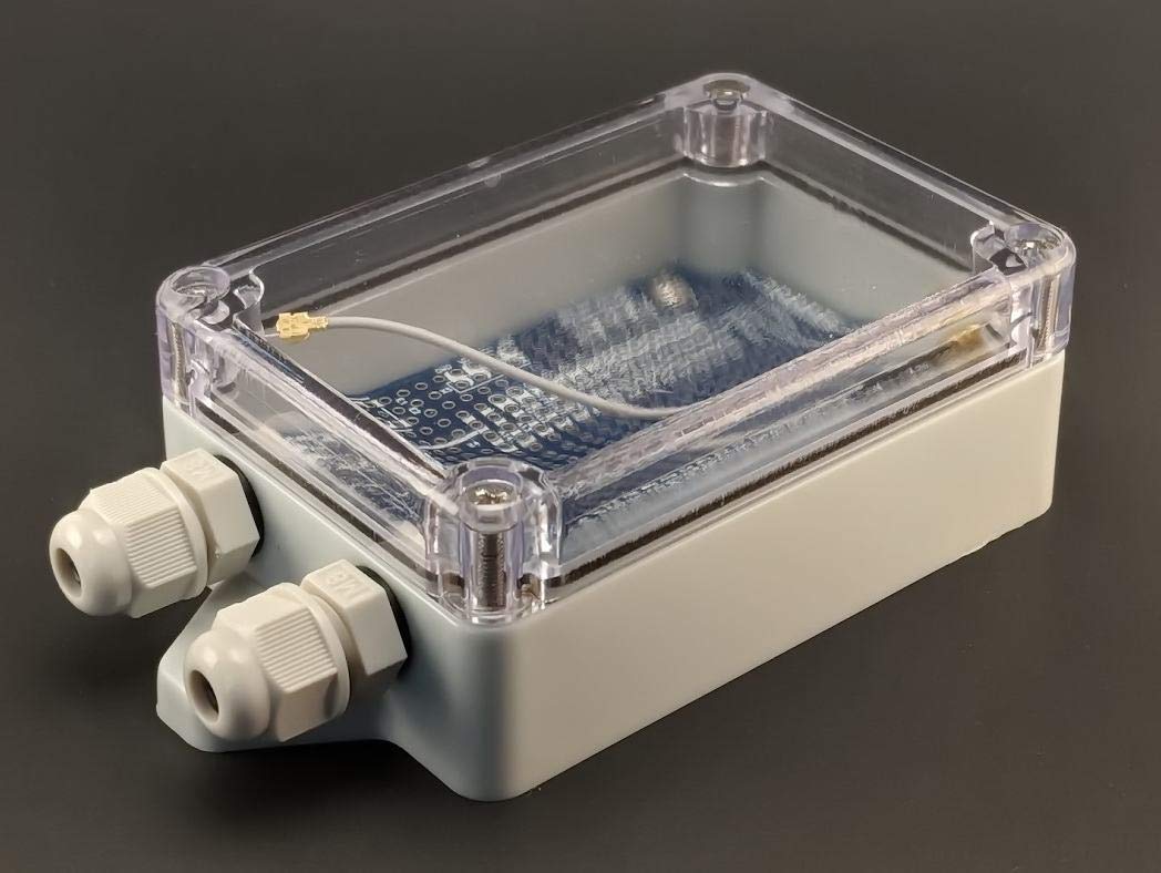 qBoxMini DIY IOT Enclosure Kit (One SMA), IOT Enclosure for Arduino MKR Feather ESP32 Cellular LoRa WiFi Board, Waterproof IP65 Enclosure with Glands, prototyping PCB and SMA Connector