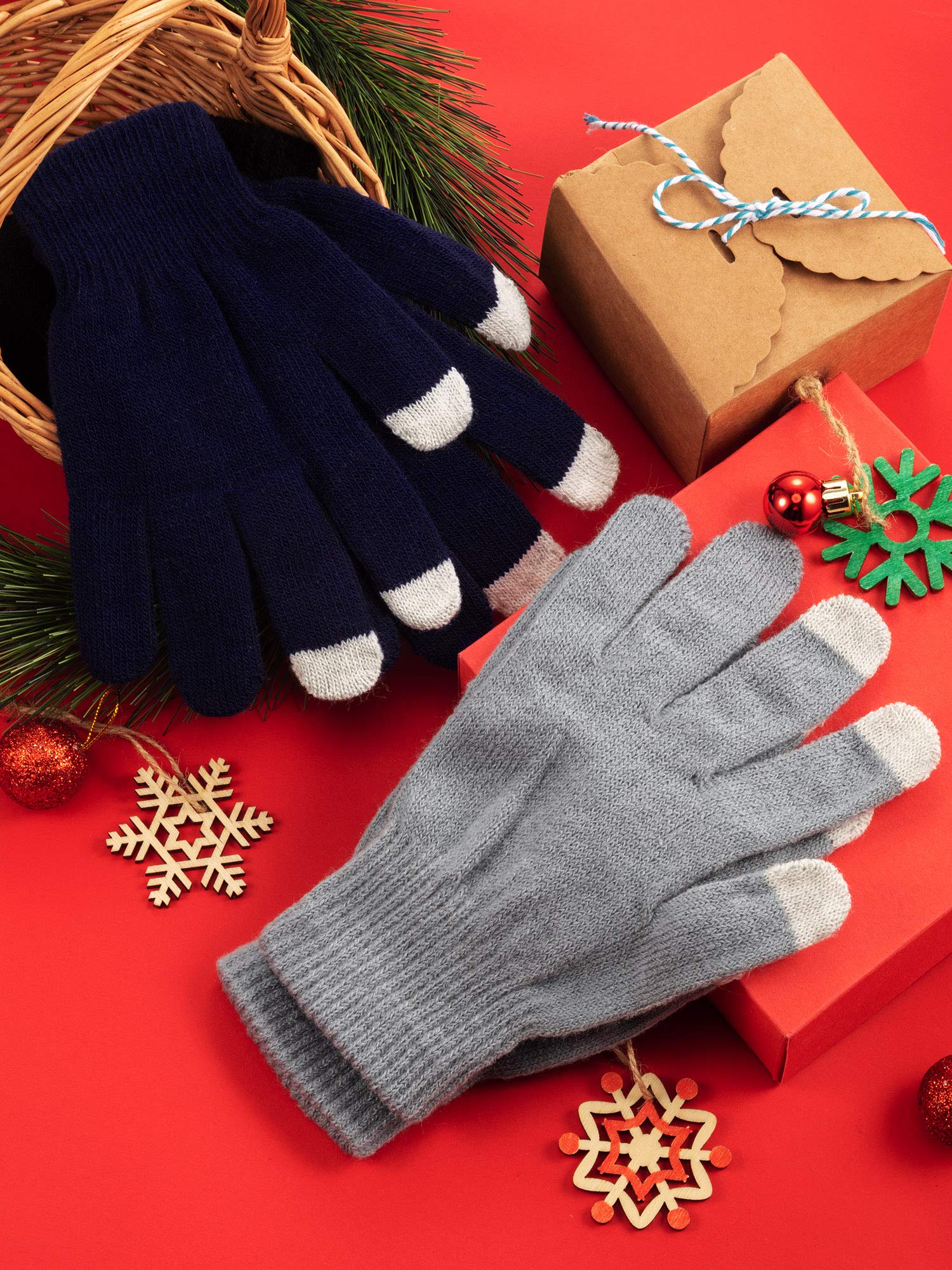 SATINIOR 60 Pairs Touchscreen Gloves Winter Stretch Knitted Texting Gloves for Men Women (Color 3)