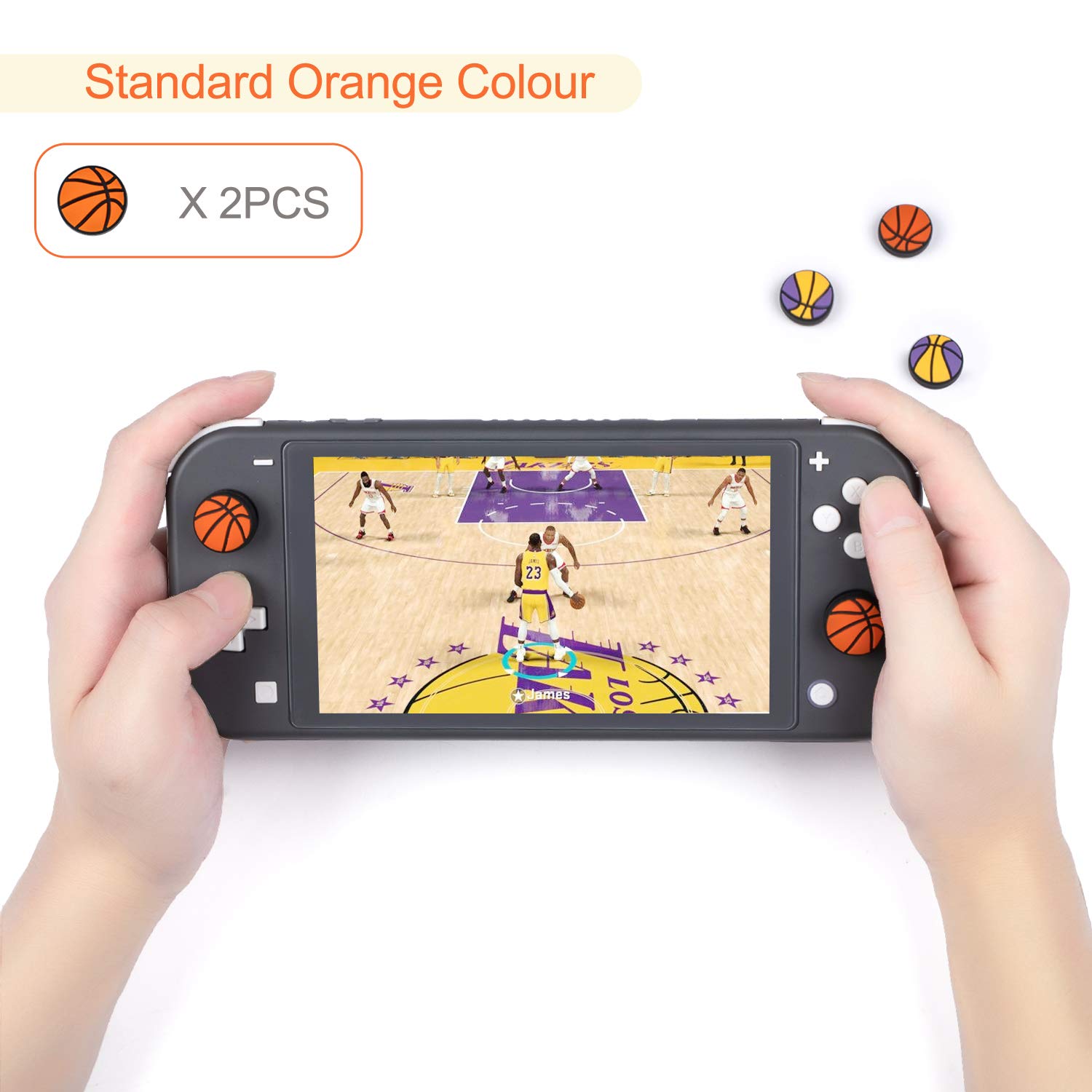 Switch Thumb Grips Caps 4 PCS Basketball for Nintendo Joycon Grip Caps Analog Stick Button Cover