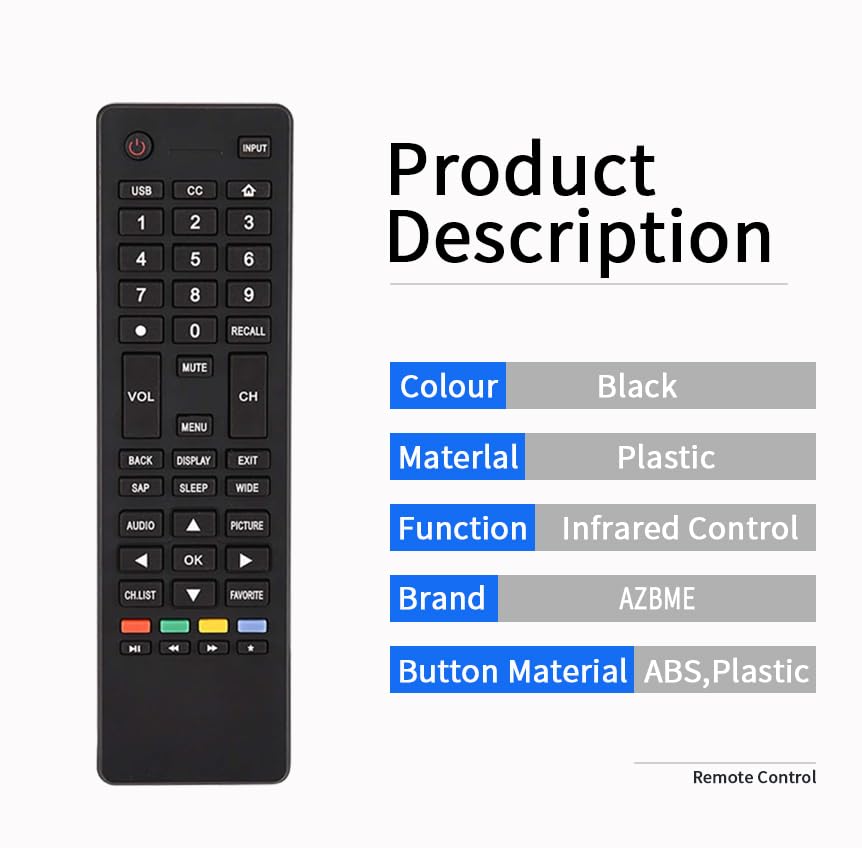 Replacement Remote Control for Haier LCD LED Smart TV HTR-A18M LE58F3281 32D3000 55D3550 40D3500M 48D3500 LE48M600M80 LE50M600M80 LE32M600M20 LE32F32200 65D3550 LE39M600M80