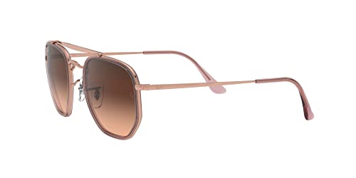 Ray-Ban RB3648M The Marshal II Hexagonal Sunglasses, Copper/Pink Gradient Brown, 52 mm
